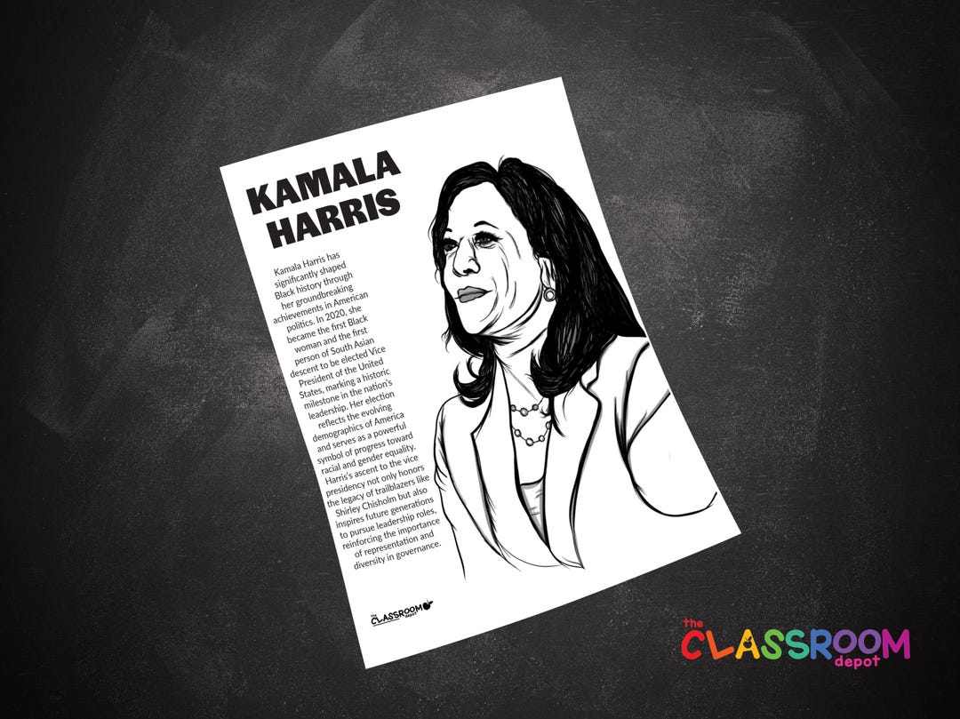 Kamala Harris Black History Month Coloring Sheet - Etsy
