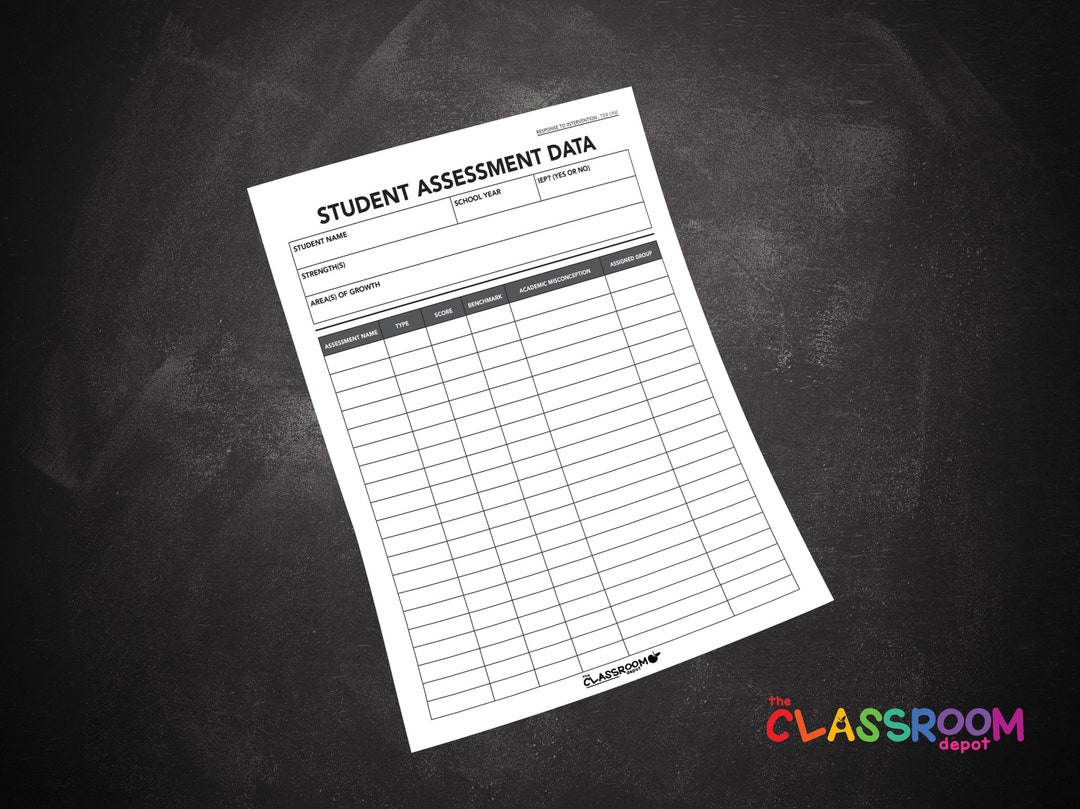 Printable Teacher RTI Intervention Forms - Student Assessment Data ...