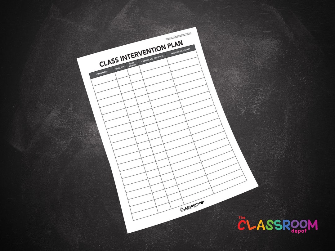 Printable Teacher RTI Intervention Forms - Intervention Plan Linkable ...