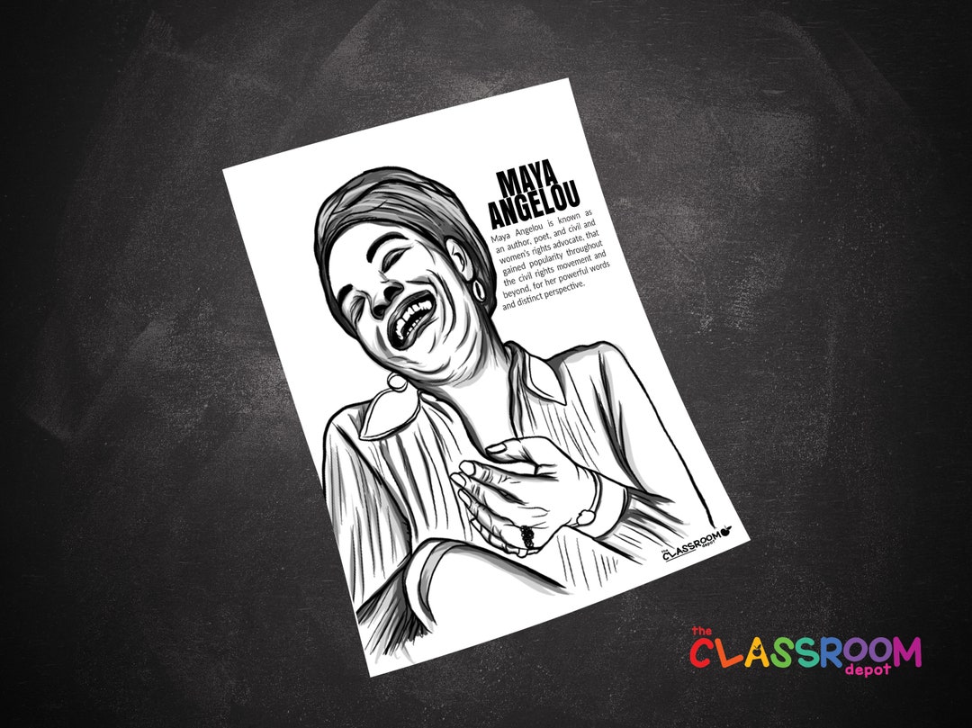 Maya Angelou Black History Month Coloring Sheet - Etsy