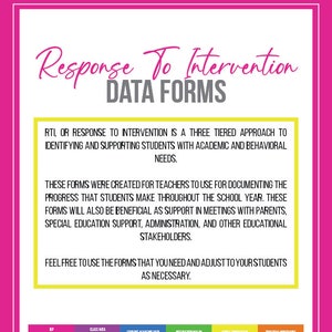 Printable Teacher RTI Intervention Forms Linkable PDF Version School ...