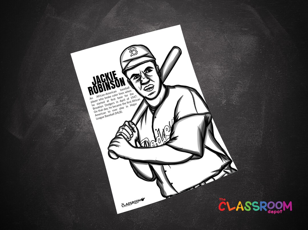 Jackie Robinson Black History Month Coloring Sheet - Etsy
