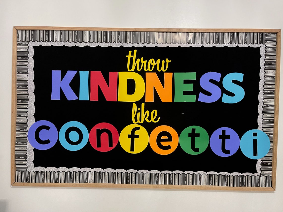 Throw Kindness Like Confetti Bulletin Message Board Die Cut - Etsy