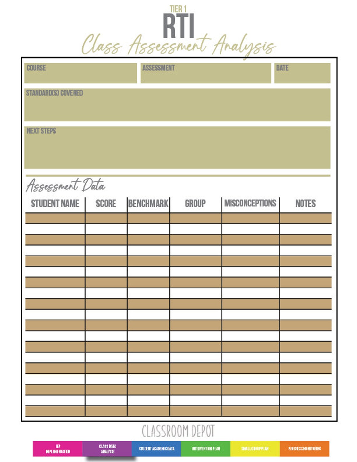 Printable Teacher RTI Intervention Forms Linkable PDF Version - Etsy