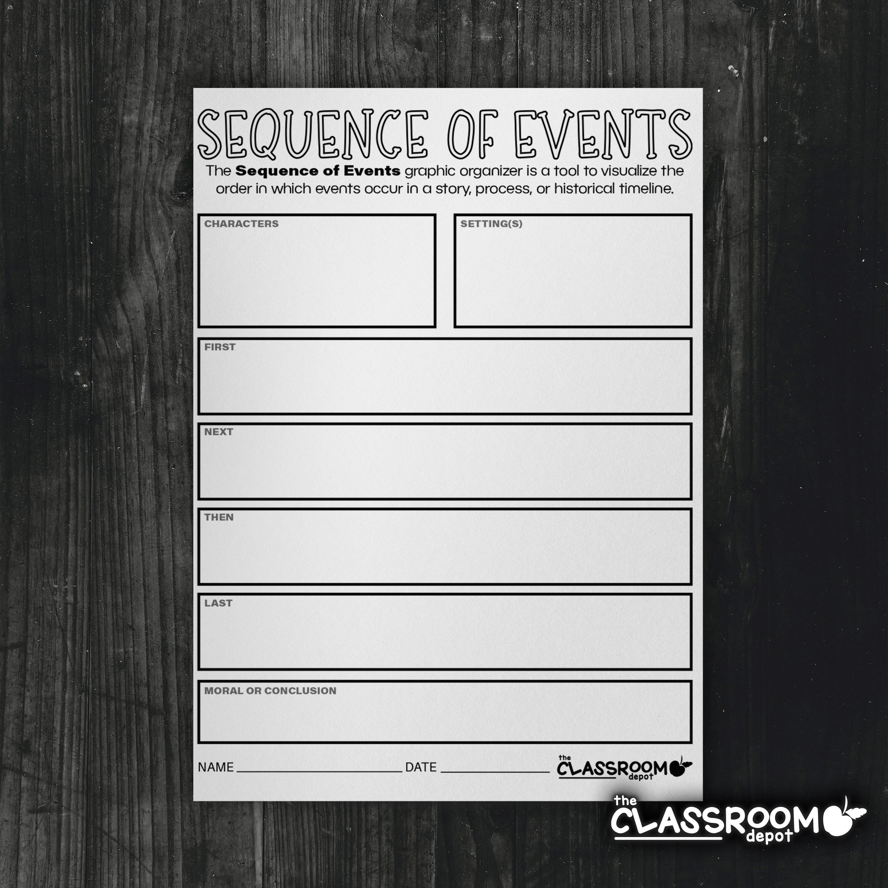 Sequence of Events Graphic Organizers Reading Comprehension Printable ...