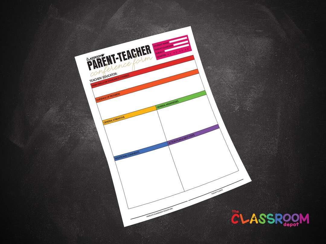 Parent Teacher Conference Notes Form Printable Instant Download - PDF ...