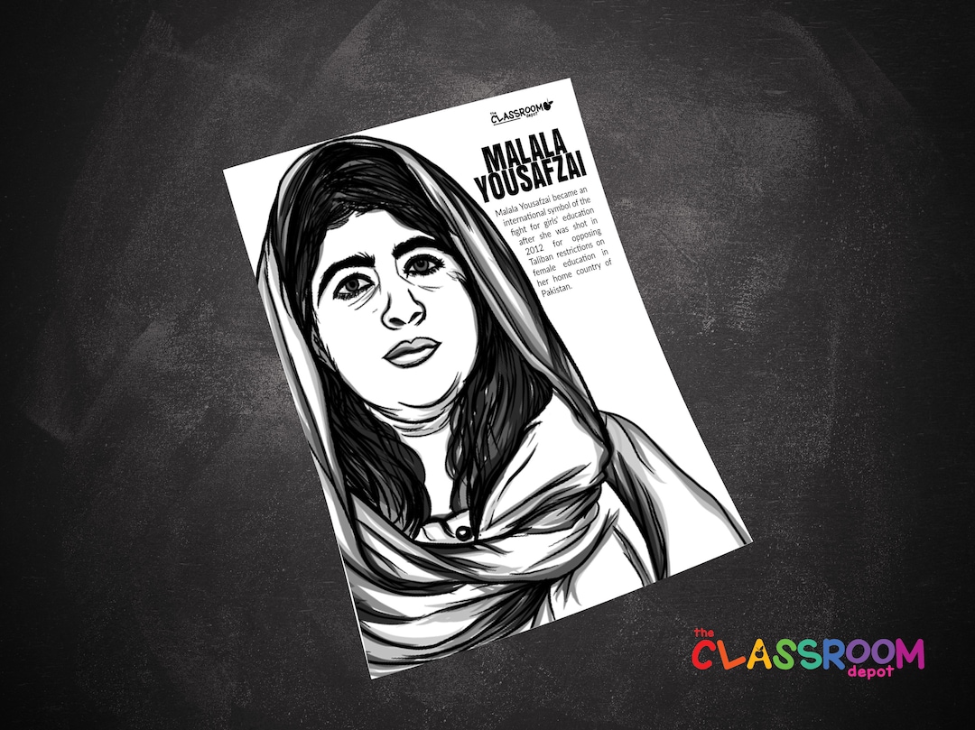 Malala Yousafzai Women's History Month Coloring Sheet Instant Download ...