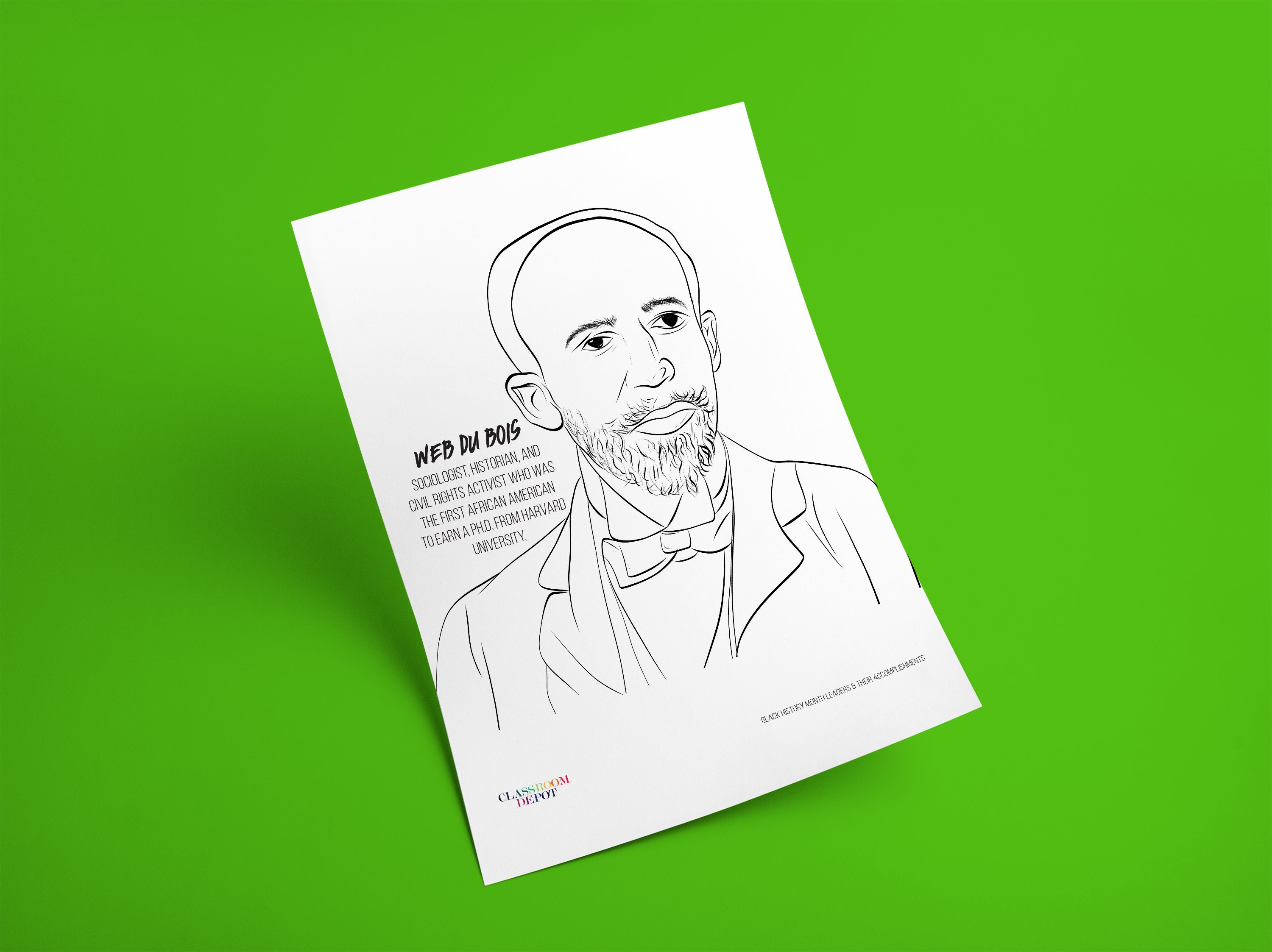 W.E.B. Du Bois Black History Month Coloring Sheet - Etsy