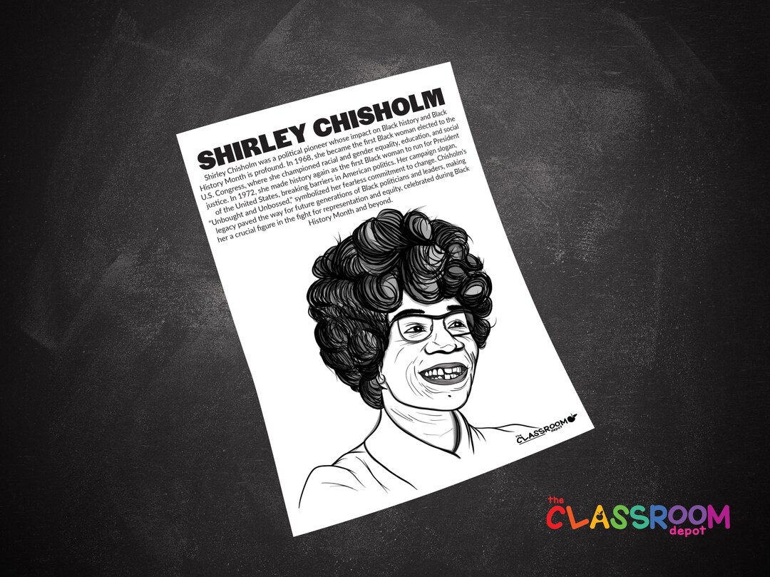 Shirley Chisholm Black History Month Coloring Sheet - Etsy