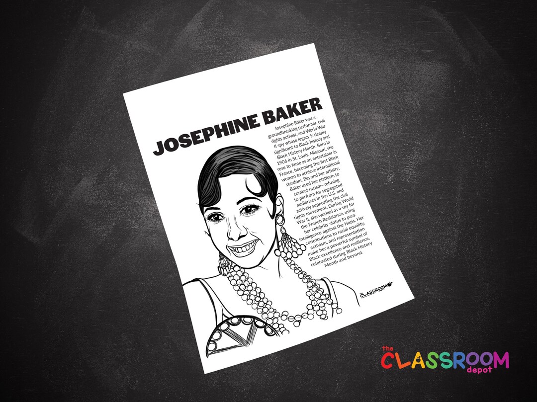 Josephine Baker Women's and Black History Month Coloring Sheet - Etsy
