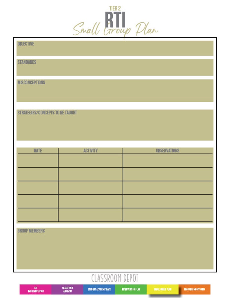 Printable Teacher RTI Intervention Forms Linkable PDF Version - Etsy