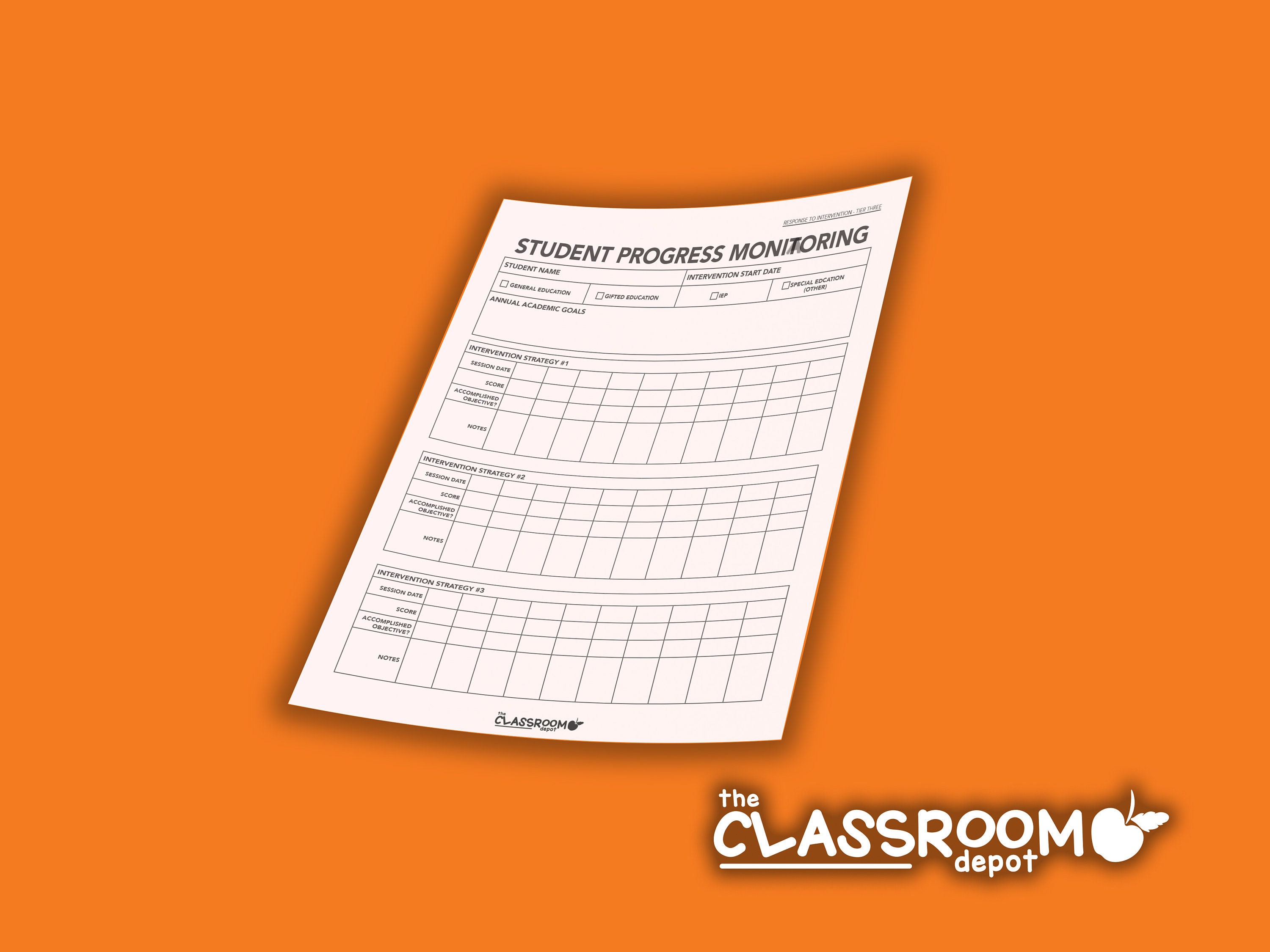 Printable Teacher RTI Intervention Forms Student Progress - Etsy