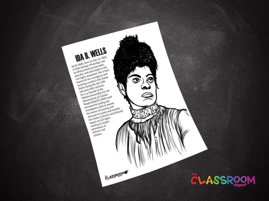Ida B. Wells Black History Month Coloring Sheet - Etsy