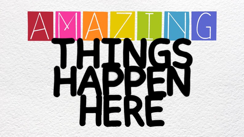 Amazing Things Happen Here - Bulletin Message Board Die Cut Cardstock ...
