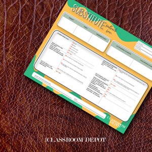 Substitute Feedback Form Printable PDF Form Instant Download - Etsy