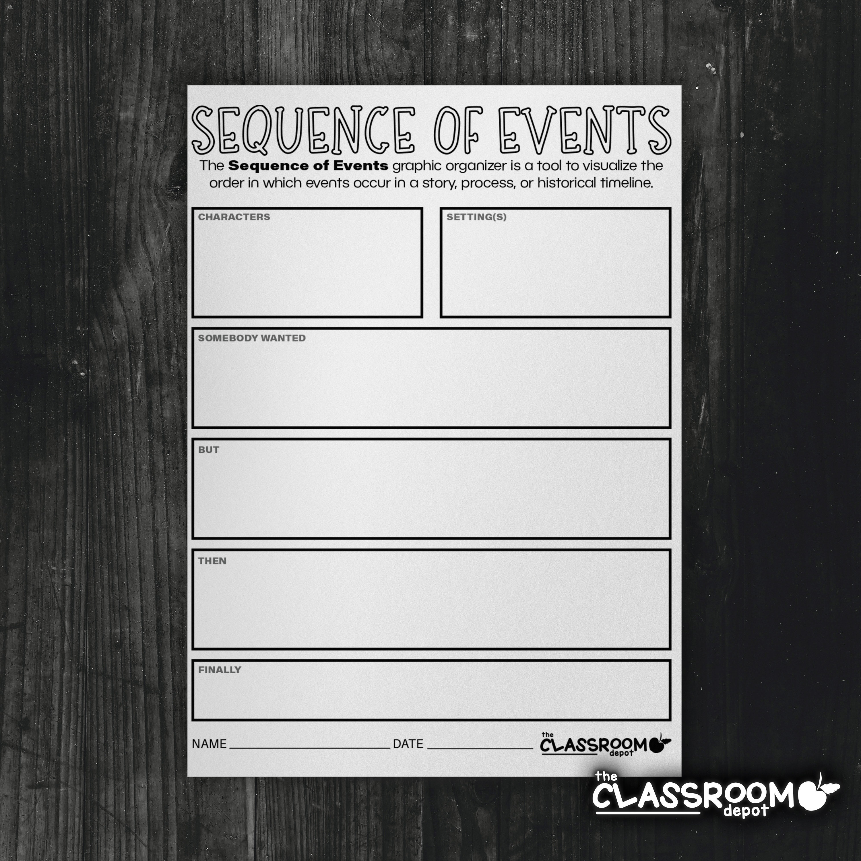 Sequence of Events Graphic Organizers Reading Comprehension Printable ...