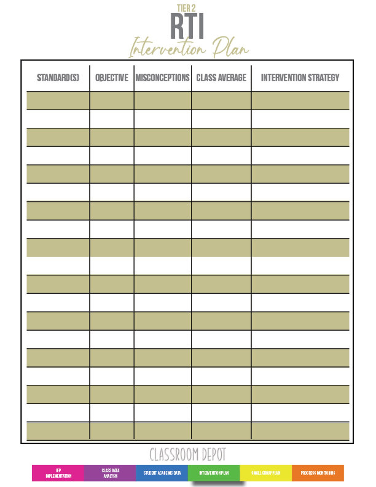 Printable Teacher RTI Intervention Forms Linkable PDF Version - Etsy