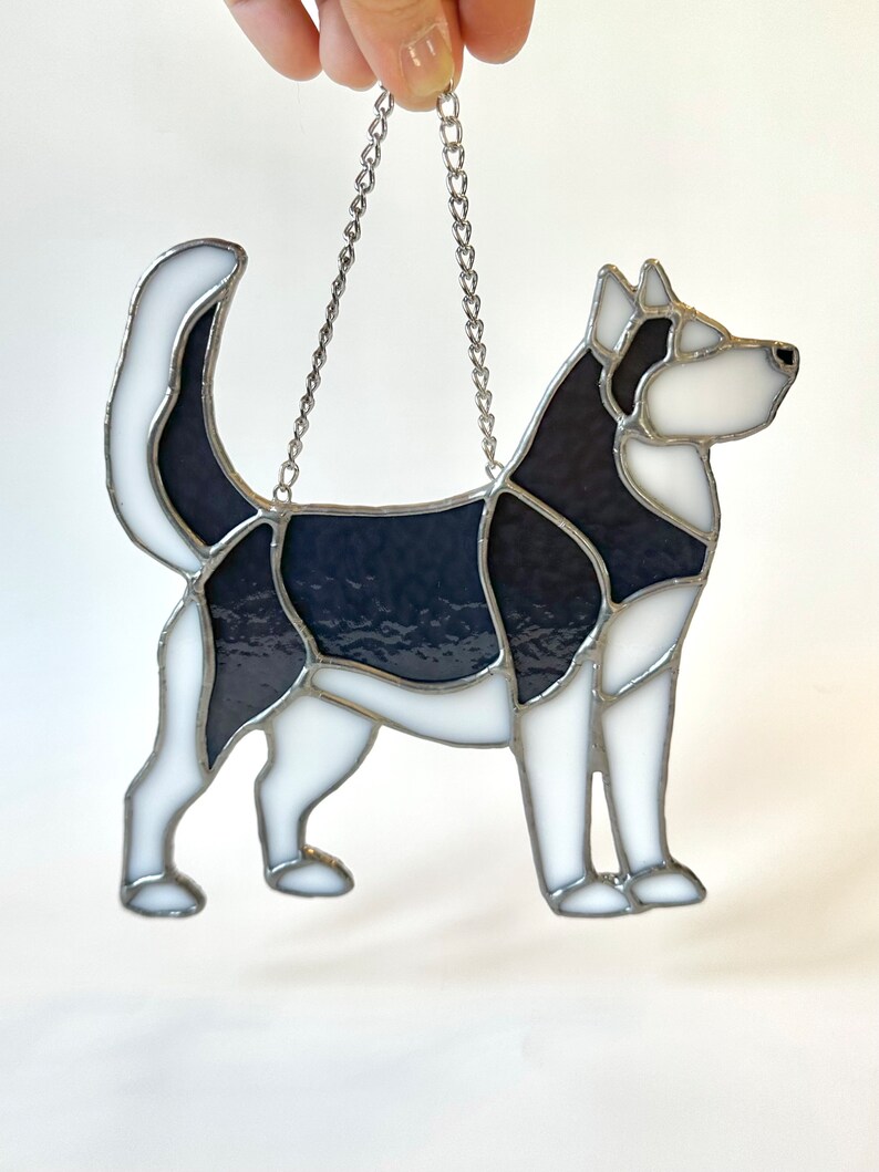 Siberian Husky Stained Glass Suncatcher a Handmade - Etsy