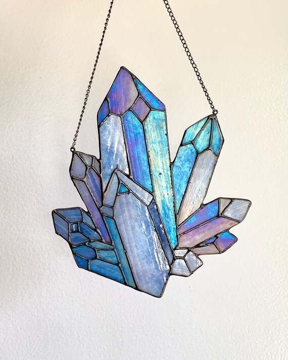 Stained Glass Pattern Blue Crystals digital Download PDF - Etsy