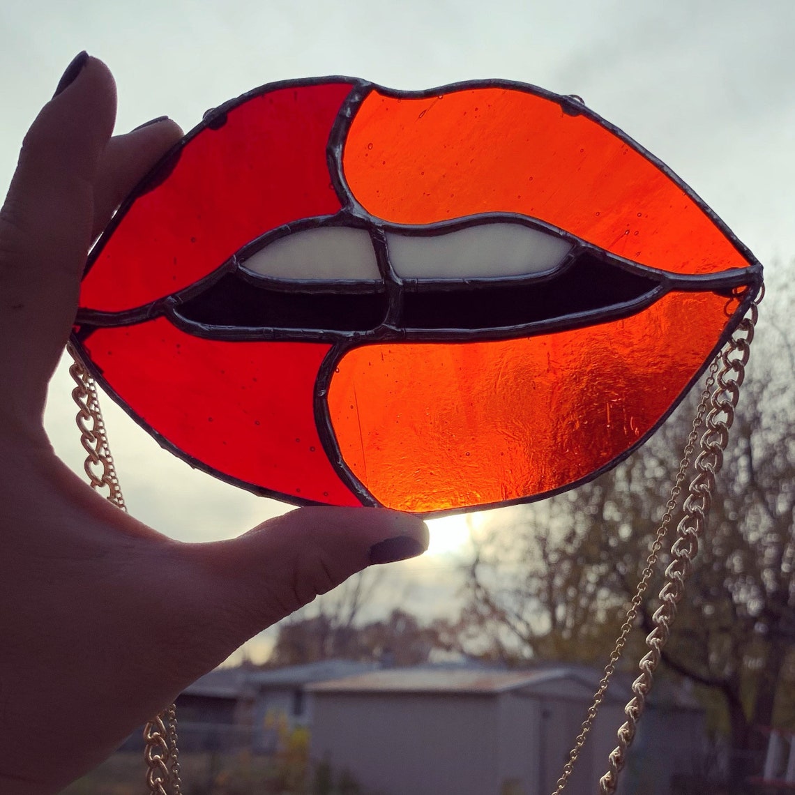 Stained Glass Pattern French Lip Suncatcher digital - Etsy