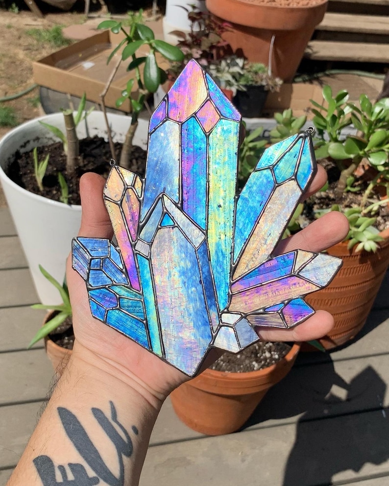 Stained Glass Pattern - Blue Crystals *digital Download* PDF DIY ...