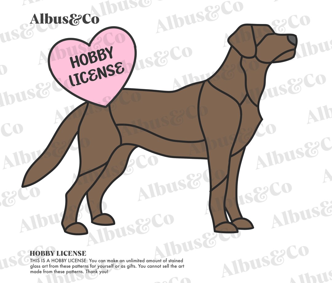 Labrador Retriever Stained Glass Pattern: DIY Suncatcher (digital ...