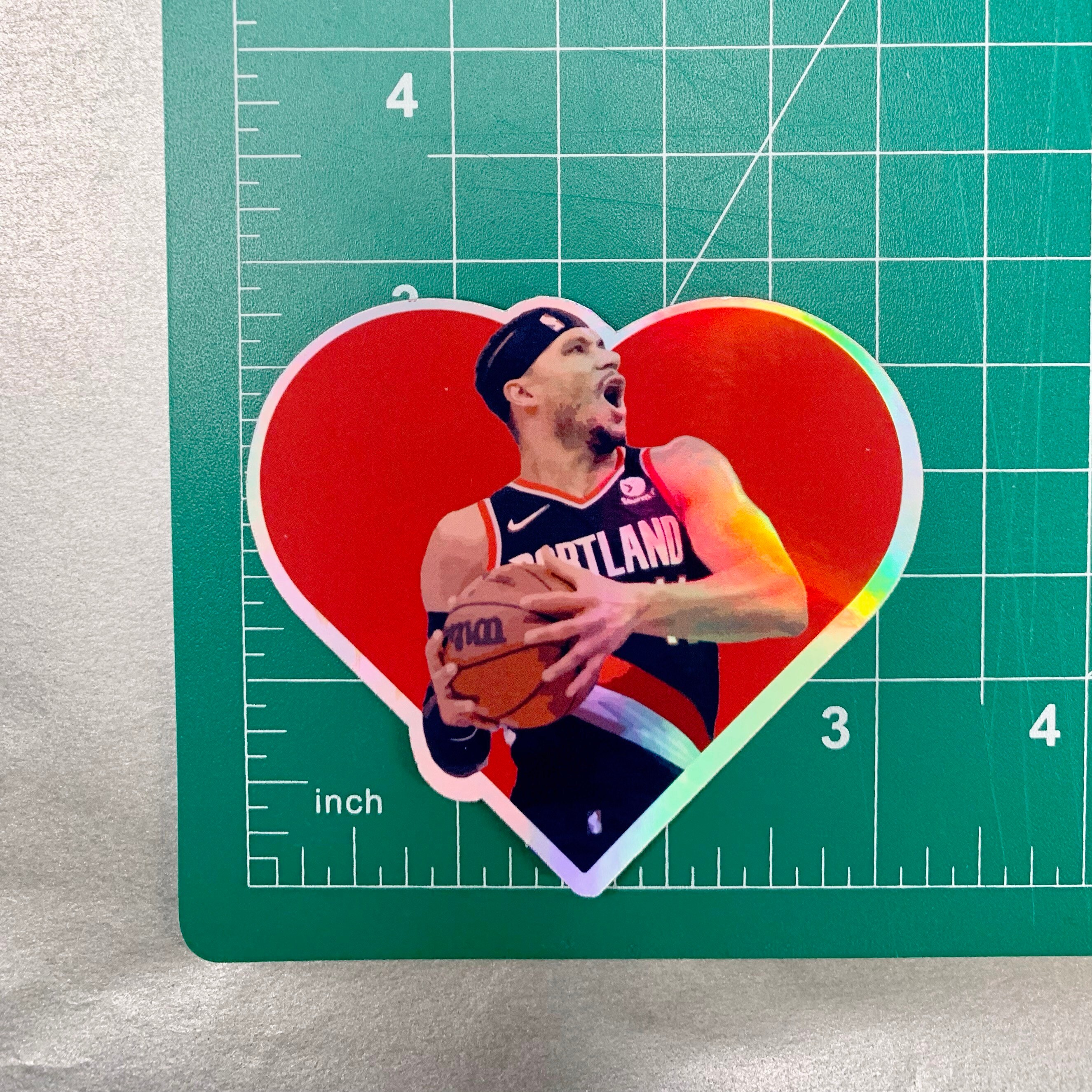 Holographic Josh Hart Heart Shaped Sticker Portland Trail Blazers NBA ...