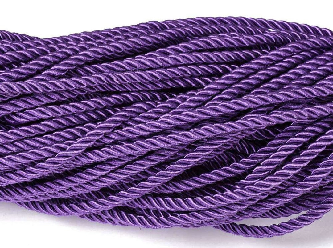 5m Polyester Cord 5mm Twisted Purple Made of 3 Twisted Polyester Cords ...