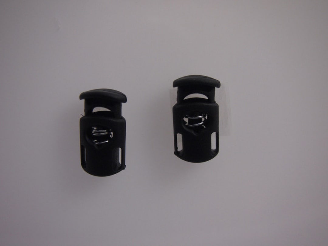10 Plastic Stoppers Pressure Closure Black 27x14x10mm for Straps up to ...