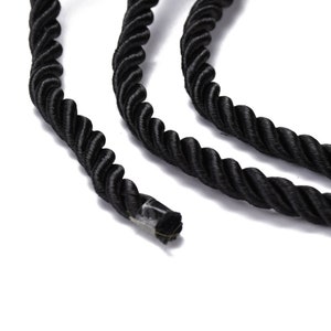 5m Polyester Cord 5mm Twisted Black Made of 3 Twisted Polyester Cords ...