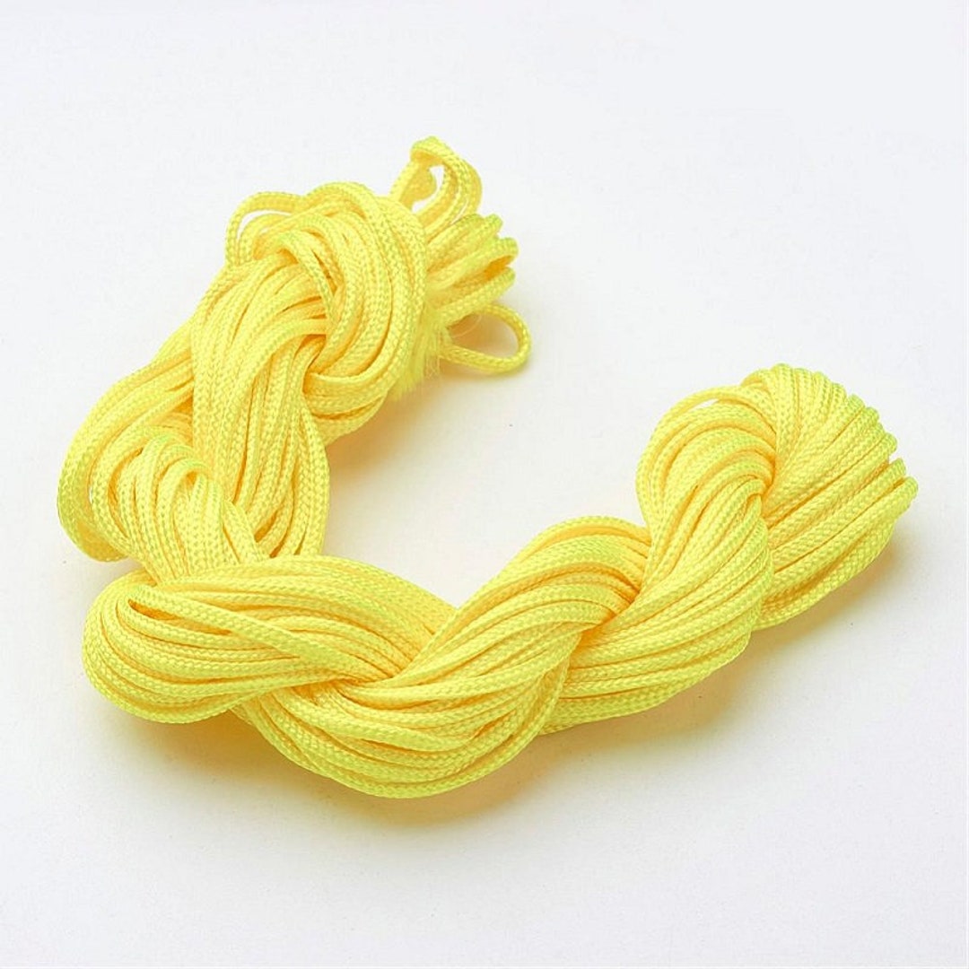Hilo de nailon de 12 m, 1,5 mm, amarillo claro, para bisutería, macramé ...
