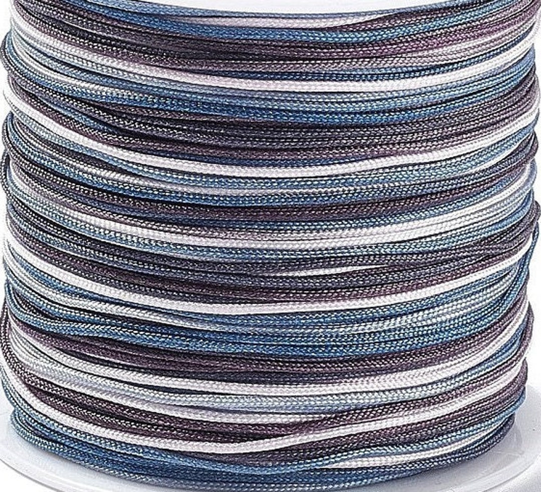 10 M Wound on a Spool of Segment-dyed Nylon Knot Ribbon 0.8 Mm 3 Colors ...