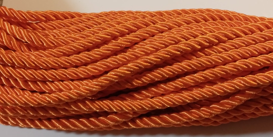5m Polyester Cord 5mm Twisted Orange Made of 3 Twisted Polyester Cords ...