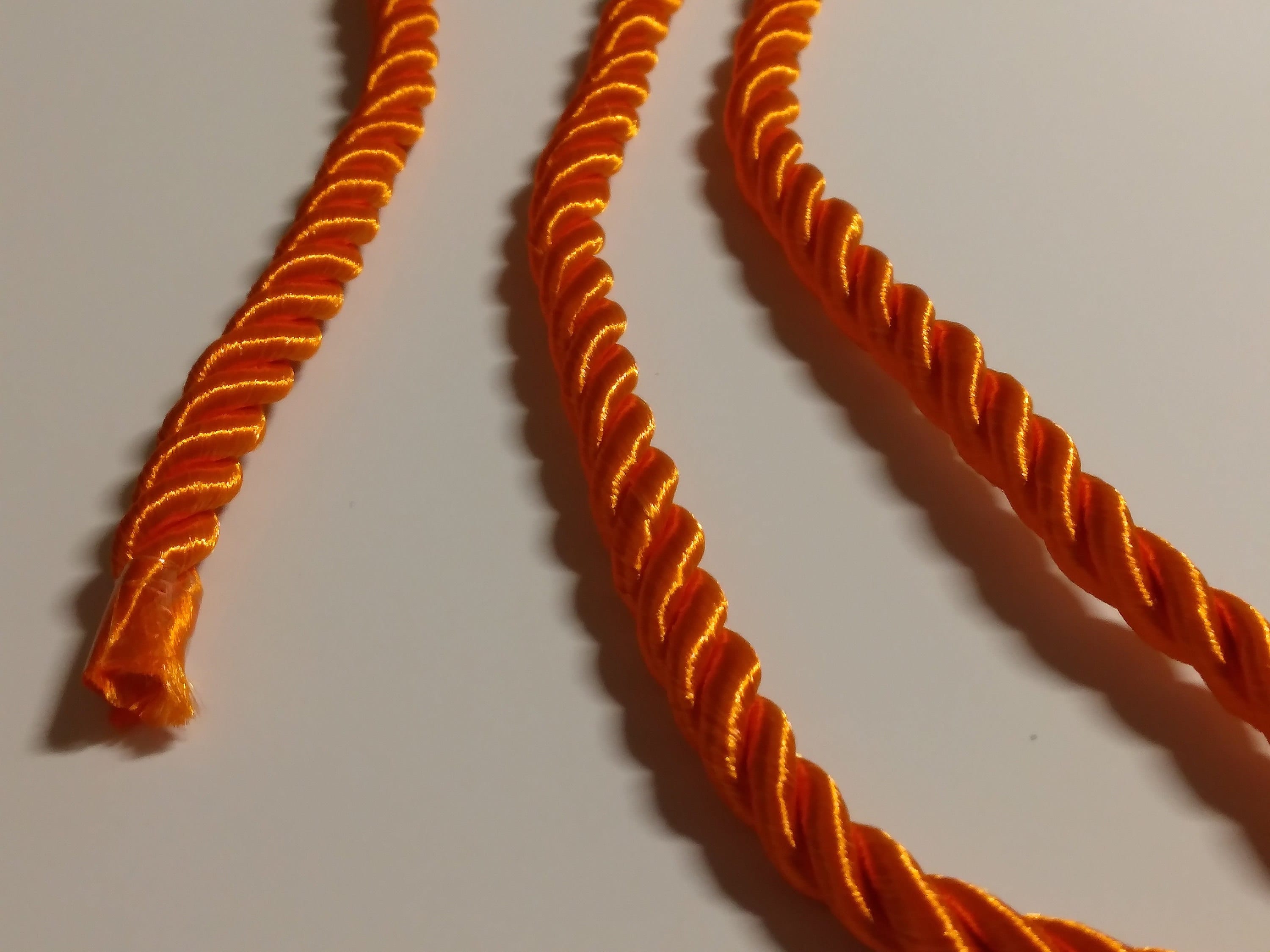 5m Polyester Cord 5mm Twisted Orange Made of 3 Twisted Polyester Cords ...