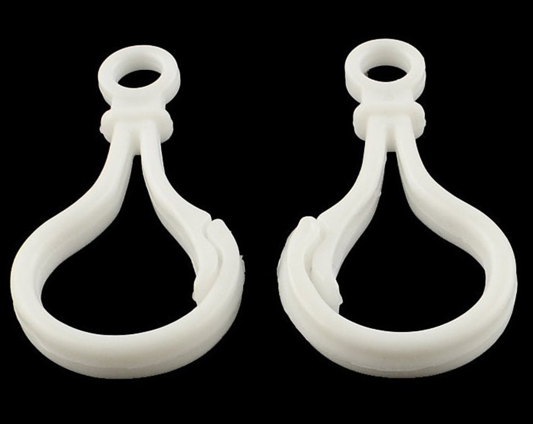 10 Plastic Snap Fasteners 52x25x5.5mm White Carabiner Snap Fastener ...