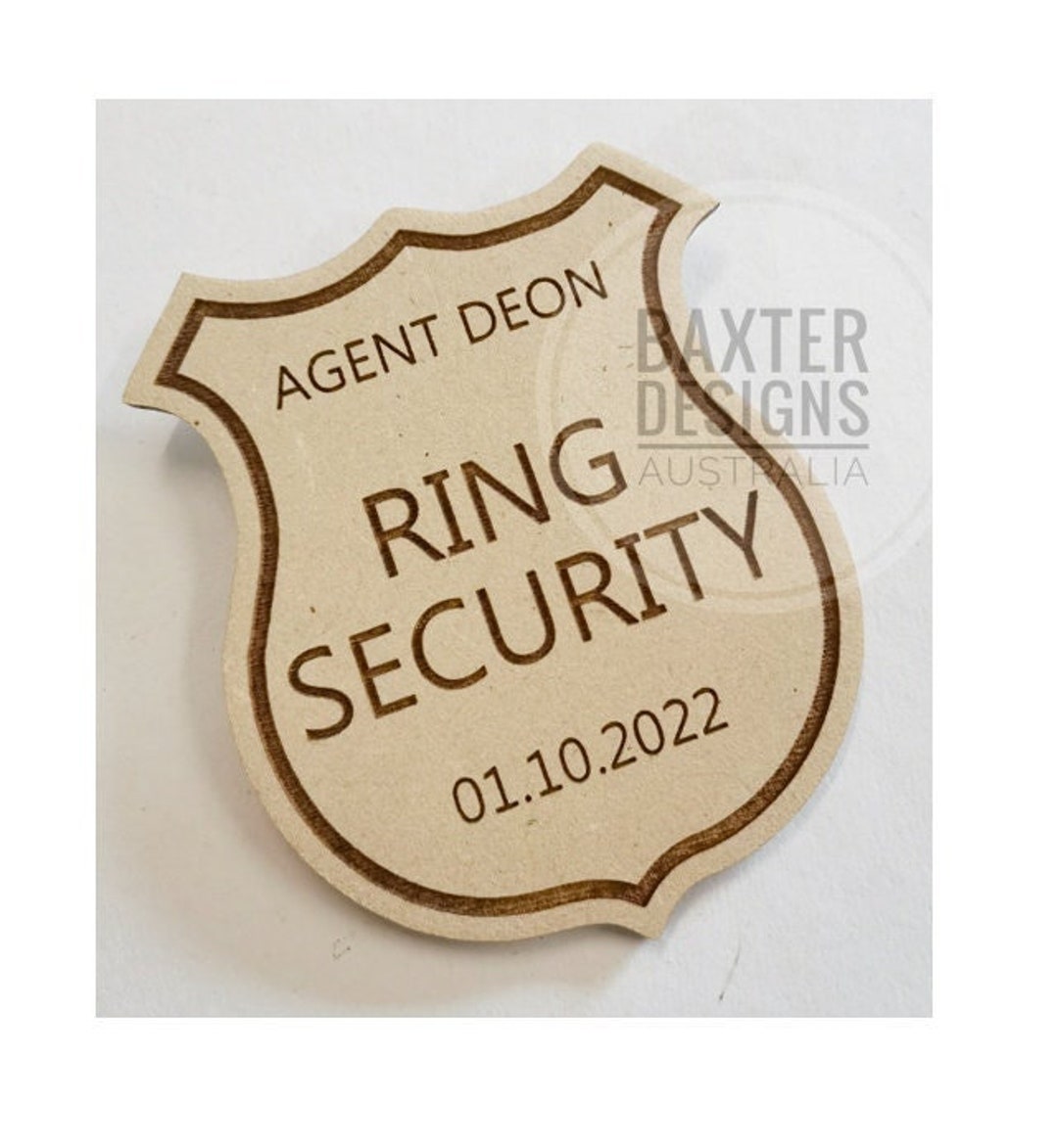 Personalised Ring Security Badge Wedding Page Boy Flower Girl Walk Down ...