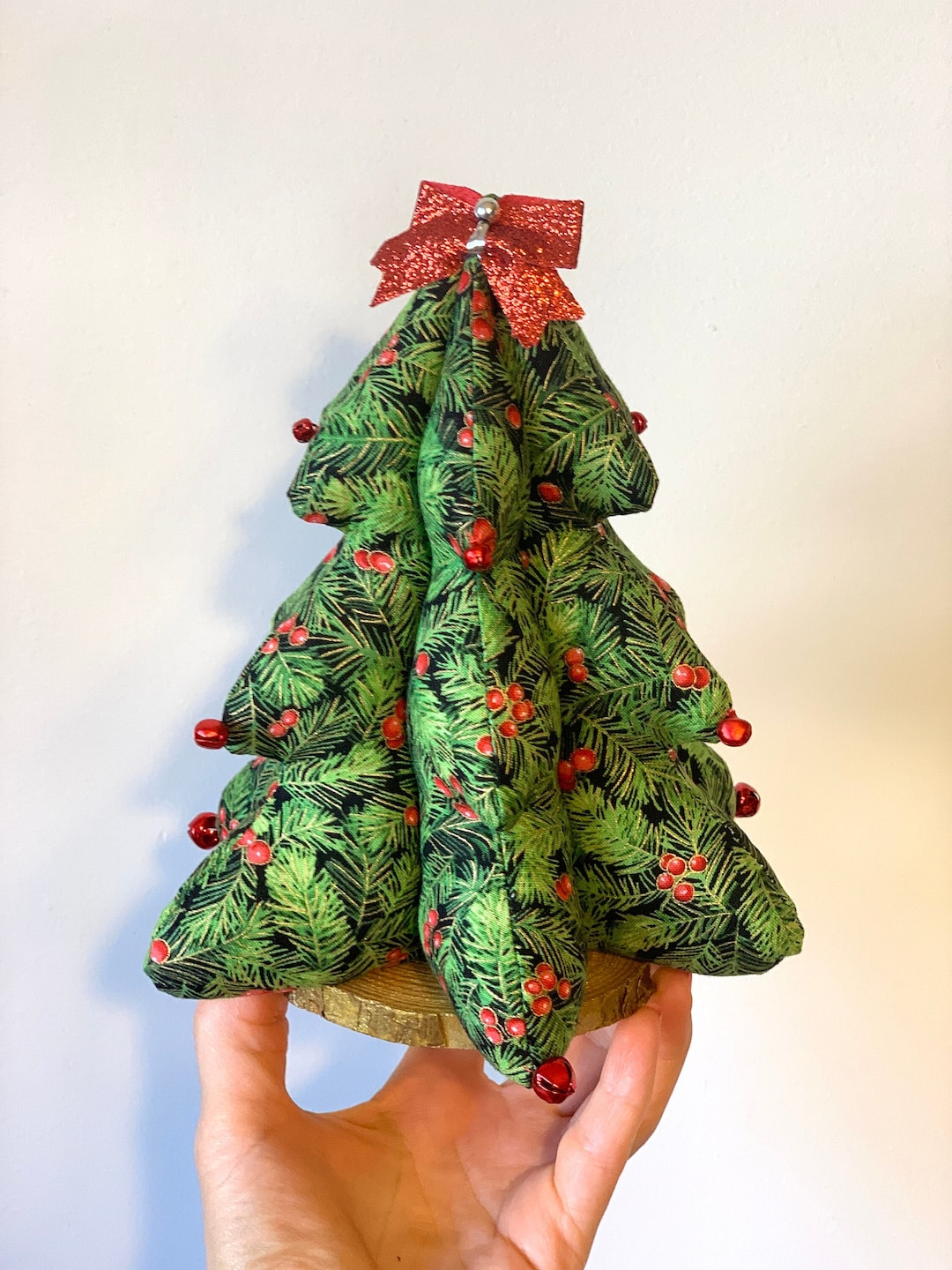 Handmade Fabric Christmas Tree: Stuffed Holiday Centerpiece - Etsy