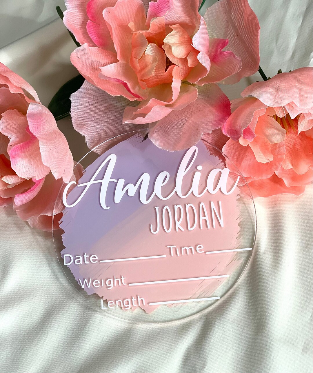 Acrylic Baby Name Sign: Birth Announcement Photo Prop, Baby Name ...