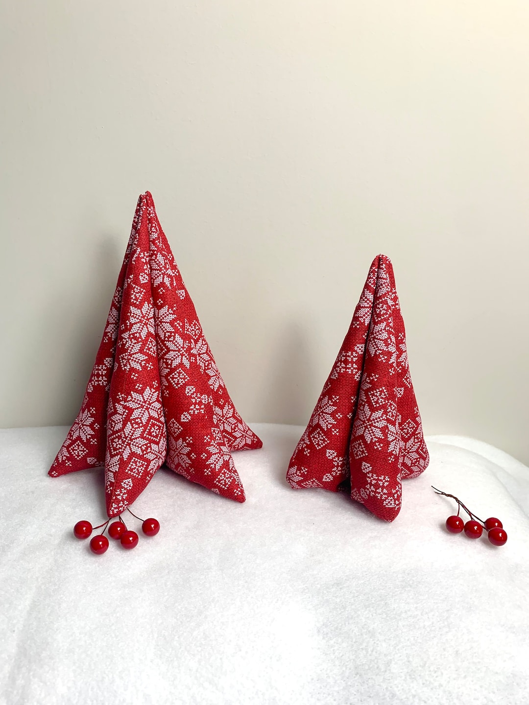 Handmade Stuffed Christmas Trees, Christmas Tabletop Centerpiece ...