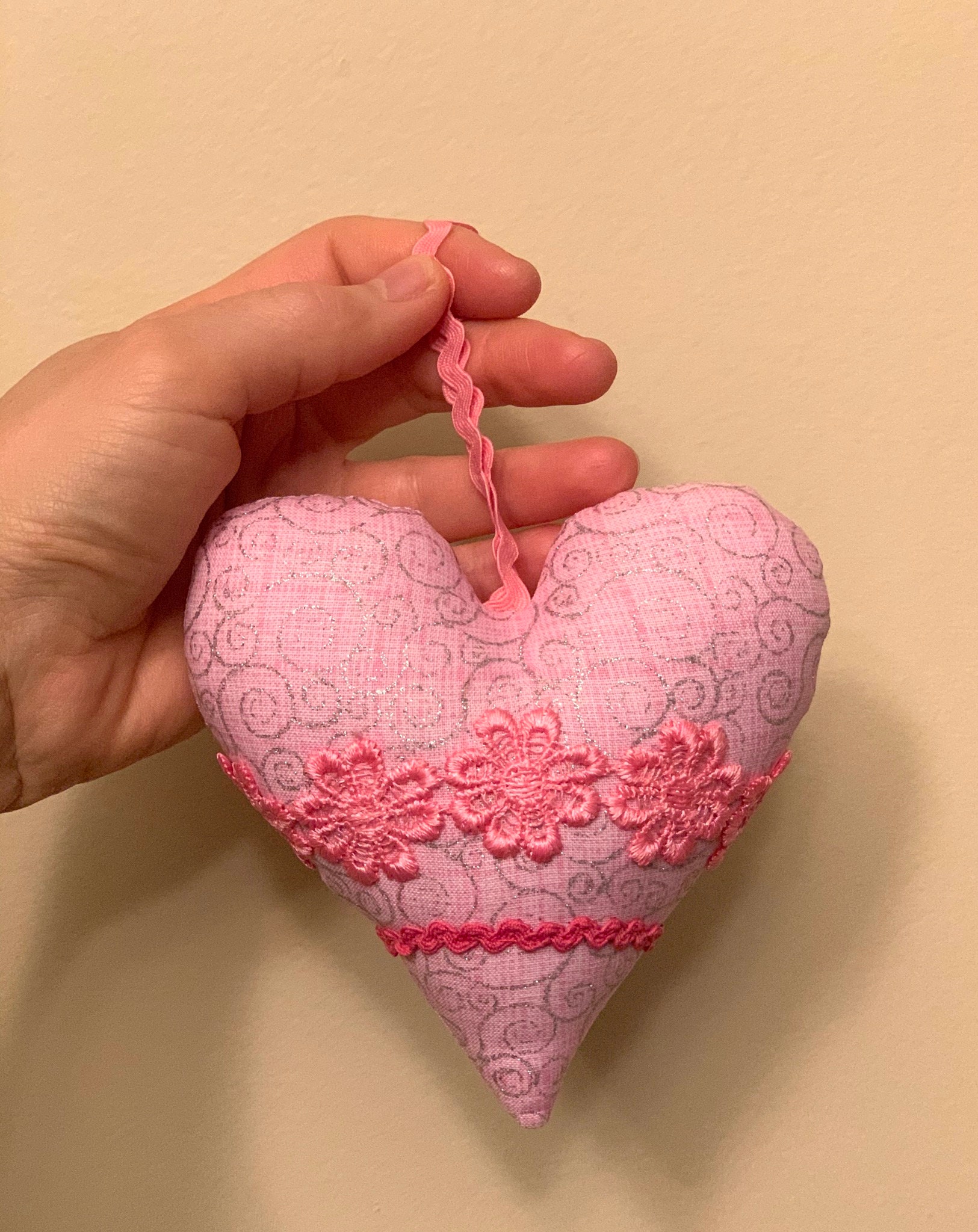Handmade Pink Heart Ornament Valentine Heart Romantic Gift - Etsy