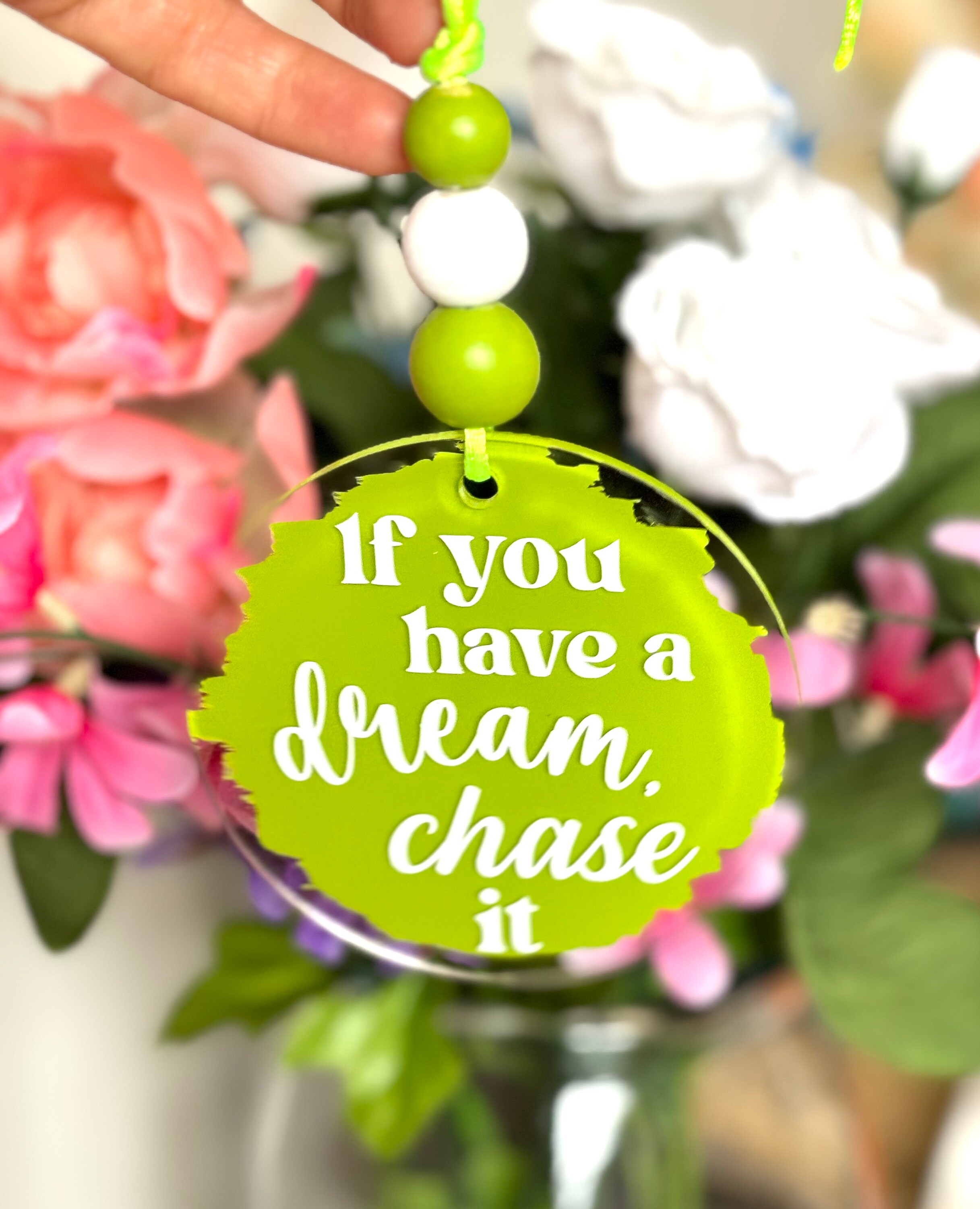 Positive Quote Acrylic Car Charm, Rearview Mirror Decor, Party Favors ...