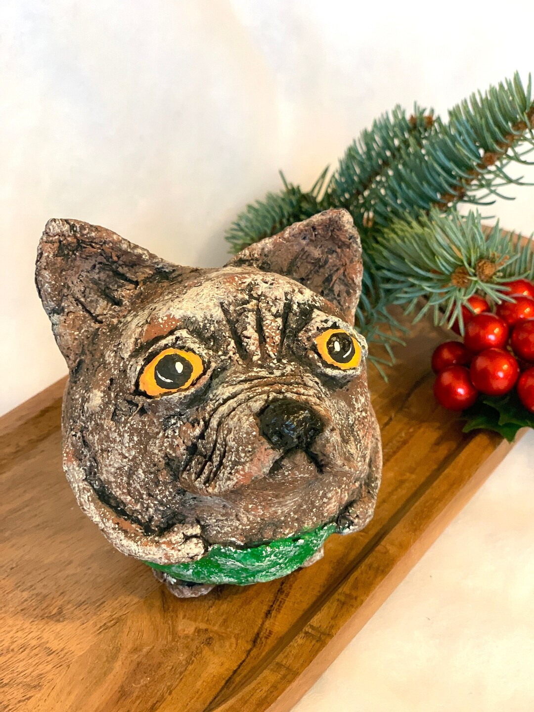 Funny French Bulldog, Papier-mache Dog Sculpture, Paper Mache Animal ...