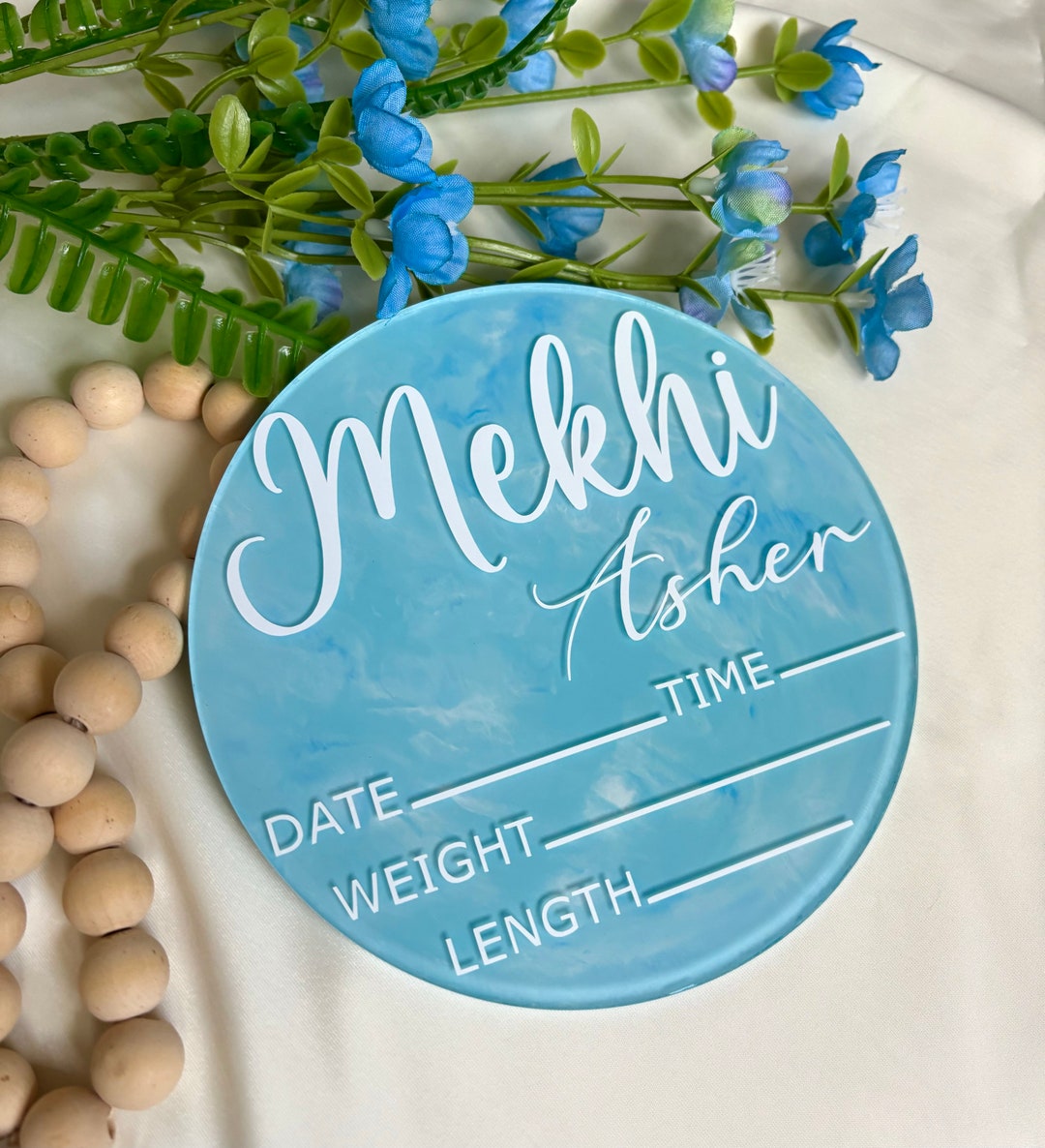 Acrylic Baby Name Sign, Birth Announcement Plaque, Name Acrylic Sign ...