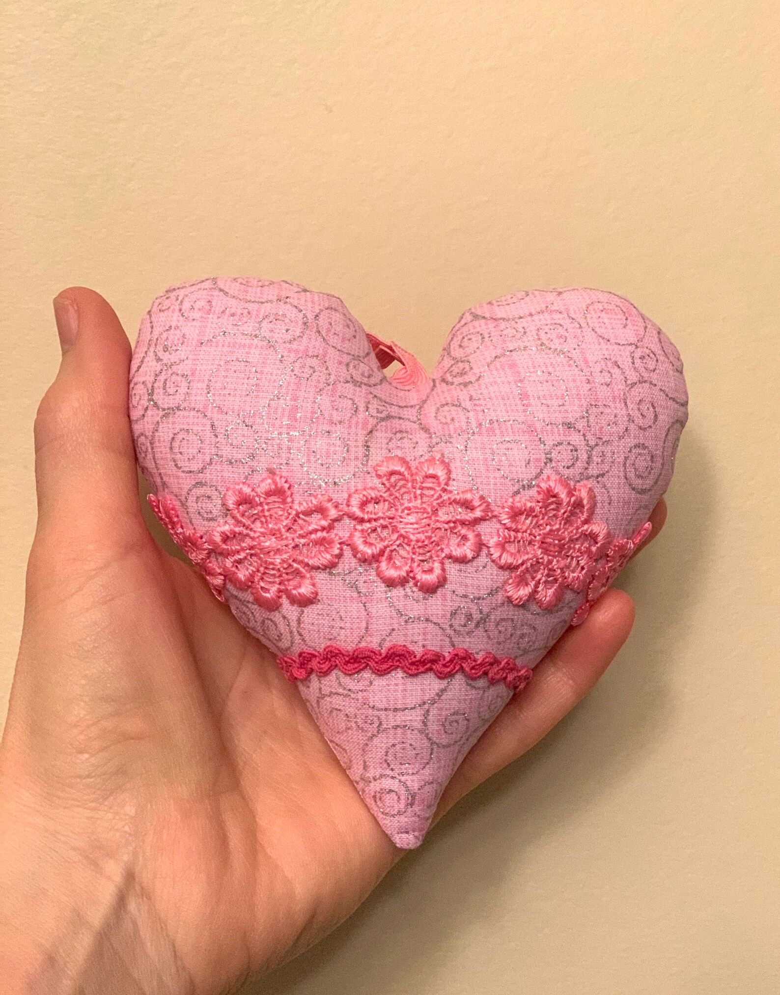 Handmade Pink Heart Ornament Valentine Heart Romantic Gift - Etsy