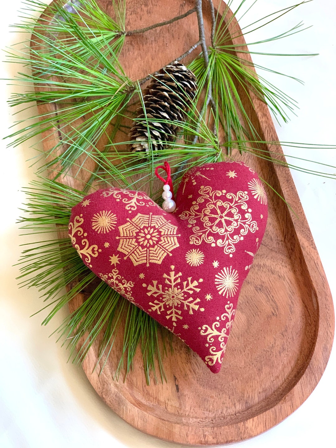 Christmas Decor Christmas Heart Ornaments-big Red Heart-christmas Tree ...