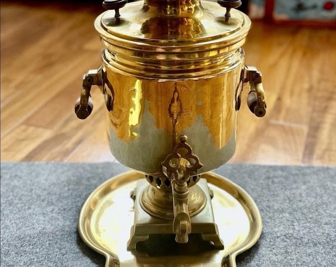 Antique Imperial Russian Large Brass Samovar W/ Tray the by House of ...