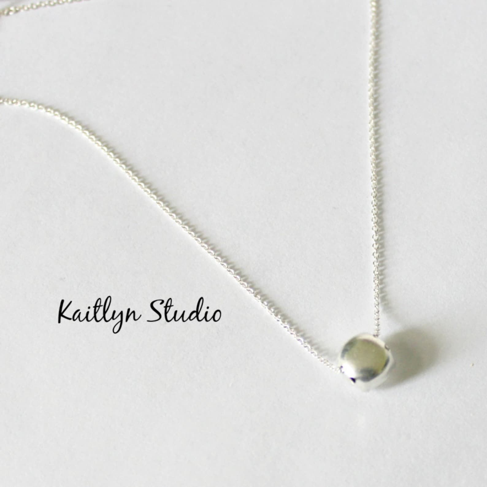 Floating Crystal Necklace Sterling Silver Dainty Tiny - Etsy