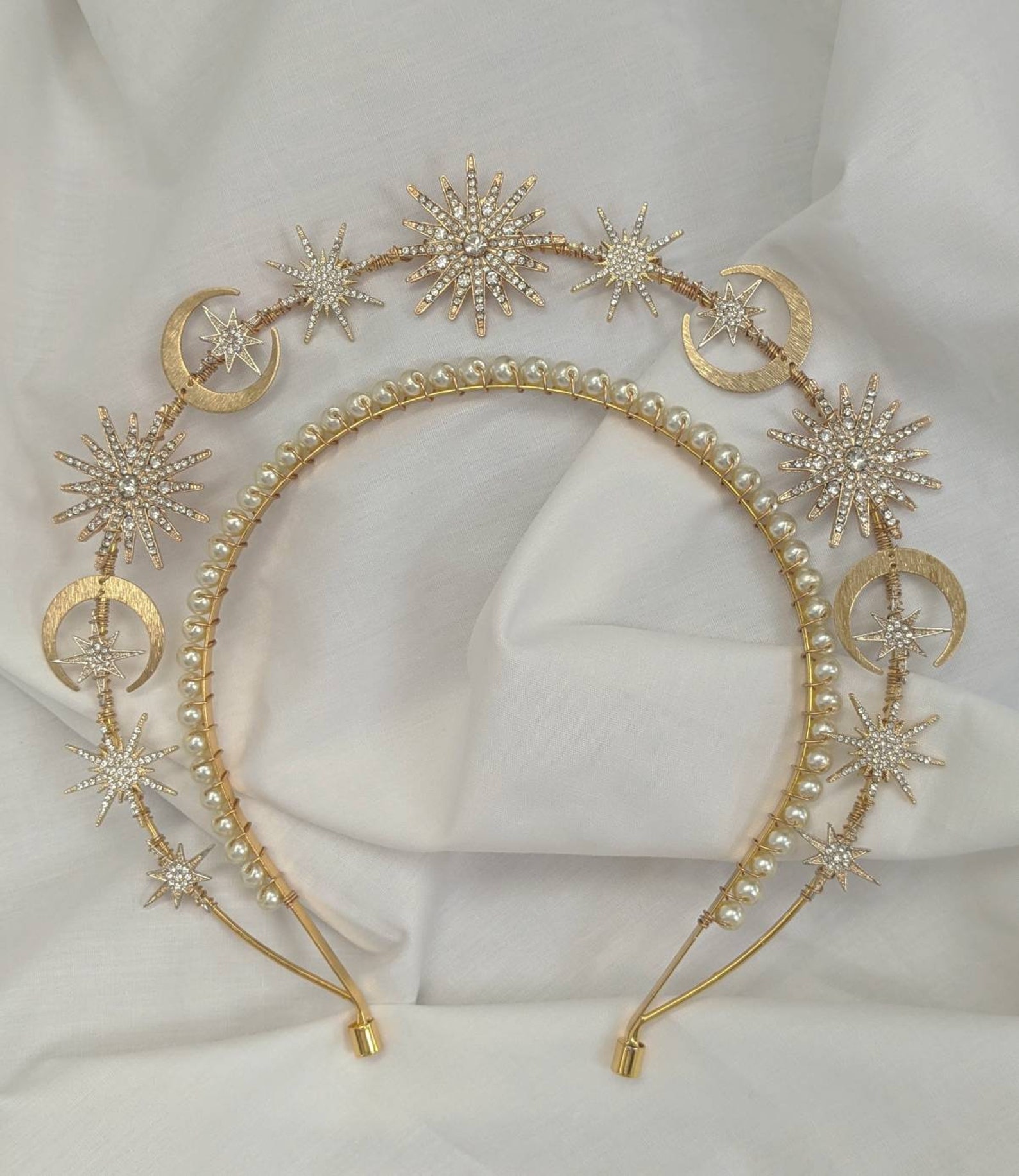 Gold Pearl Halo Celestial Halo Gold Galaxy Halo Bridal - Etsy