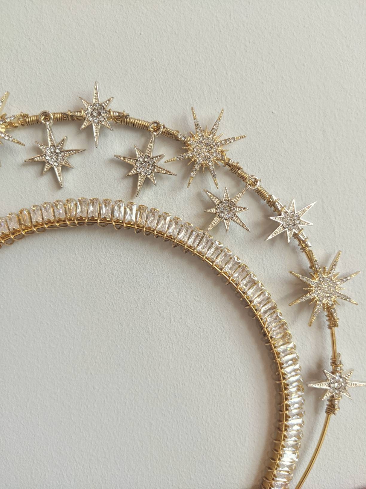 Gold Celestial Bridal Halo Headband Celestial Bridal Crown | Etsy