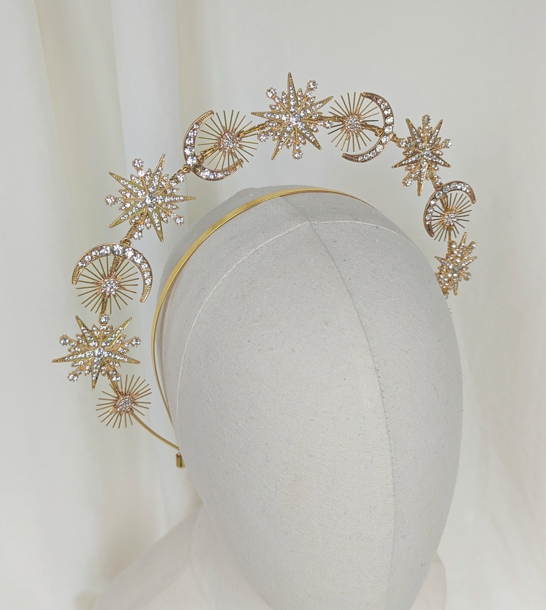 Gold Halo Headpiece, Star Tiara, Celestial Halo Headband, Star Halo ...